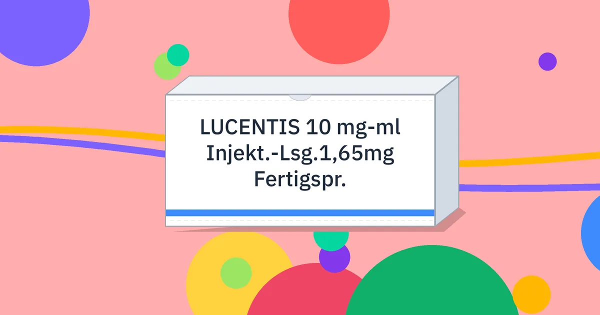 Symbolbild: Packung mit der Aufschrift LUCENTIS 10 mg-ml Injekt.-Lsg.1,65mg Fertigspr. (PZN 10108939) – Verfügbarkeit und Bezug in Apotheken in Frankfurt am Main