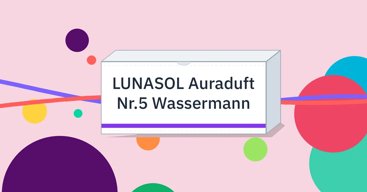 Symbolbild: Packung mit der Aufschrift LUNASOL Auraduft Nr.5 Wassermann (PZN 20060257) – Verfügbarkeit und Bezug in Apotheken in Frankfurt am Main