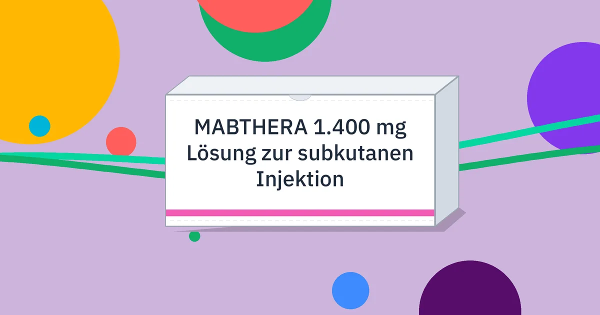 Symbolbild: Packung mit der Aufschrift MABTHERA 1.400 mg Lösung zur subkutanen Injektion (PZN 16833759) – Verfügbarkeit und Bezug in Apotheken in Frankfurt am Main