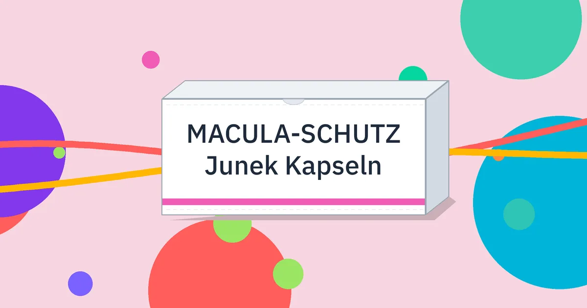 Symbolbild: Packung mit der Aufschrift MACULA-SCHUTZ Junek Kapseln (PZN 05529202) – Verfügbarkeit und Bezug in Apotheken in Frankfurt am Main