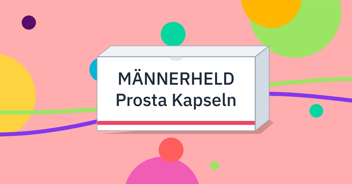 Symbolbild: Packung mit der Aufschrift MÄNNERHELD Prosta Kapseln (PZN 18129332) – Verfügbarkeit und Bezug in Apotheken in Frankfurt am Main