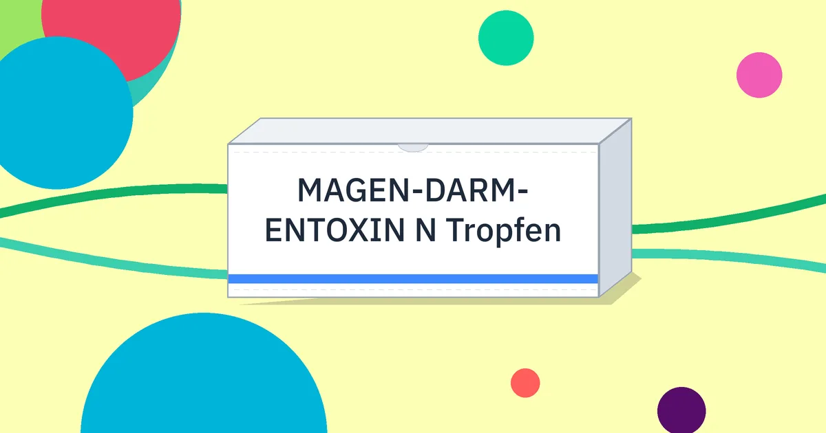 Symbolbild: Packung mit der Aufschrift MAGEN-DARM-ENTOXIN N Tropfen (PZN 06184633) – Verfügbarkeit und Bezug in Apotheken in Frankfurt am Main