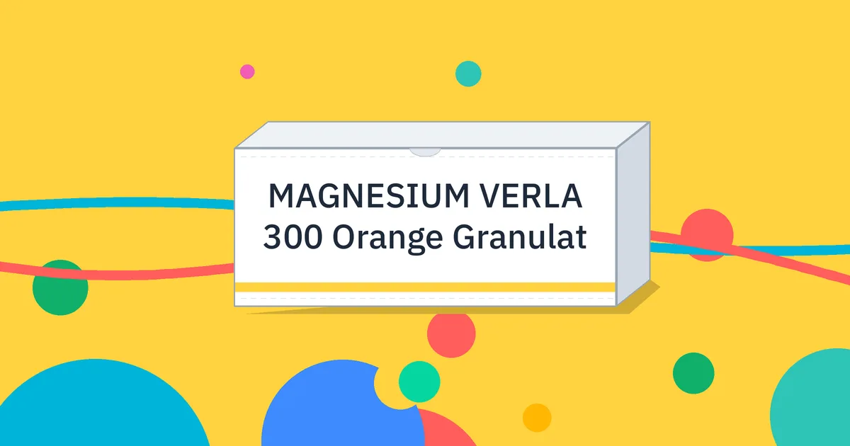 Symbolbild: Packung mit der Aufschrift MAGNESIUM VERLA 300 Orange Granulat (PZN 18812508) – Verfügbarkeit und Bezug in Apotheken in Frankfurt am Main