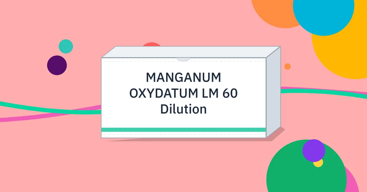 Symbolbild: Packung mit der Aufschrift MANGANUM OXYDATUM LM 60 Dilution (PZN 12944887) – Verfügbarkeit und Bezug in Apotheken in Frankfurt am Main