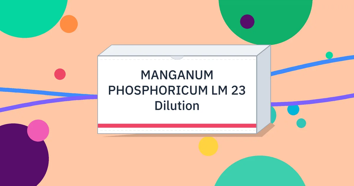 Symbolbild: Packung mit der Aufschrift MANGANUM PHOSPHORICUM LM 23 Dilution (PZN 12945680) – Verfügbarkeit und Bezug in Apotheken in Frankfurt am Main