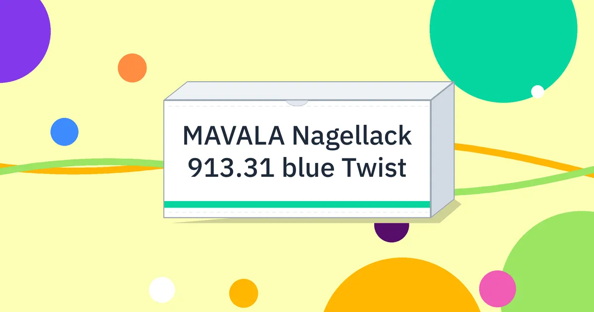 Symbolbild: Packung mit der Aufschrift MAVALA Nagellack 913.31 blue Twist (PZN 16810497) – Verfügbarkeit und Bezug in Apotheken in Frankfurt am Main