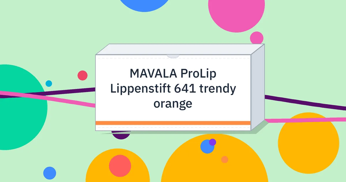 Symbolbild: Packung mit der Aufschrift MAVALA ProLip Lippenstift 641 trendy orange (PZN 13903301) – Verfügbarkeit und Bezug in Apotheken in Frankfurt am Main