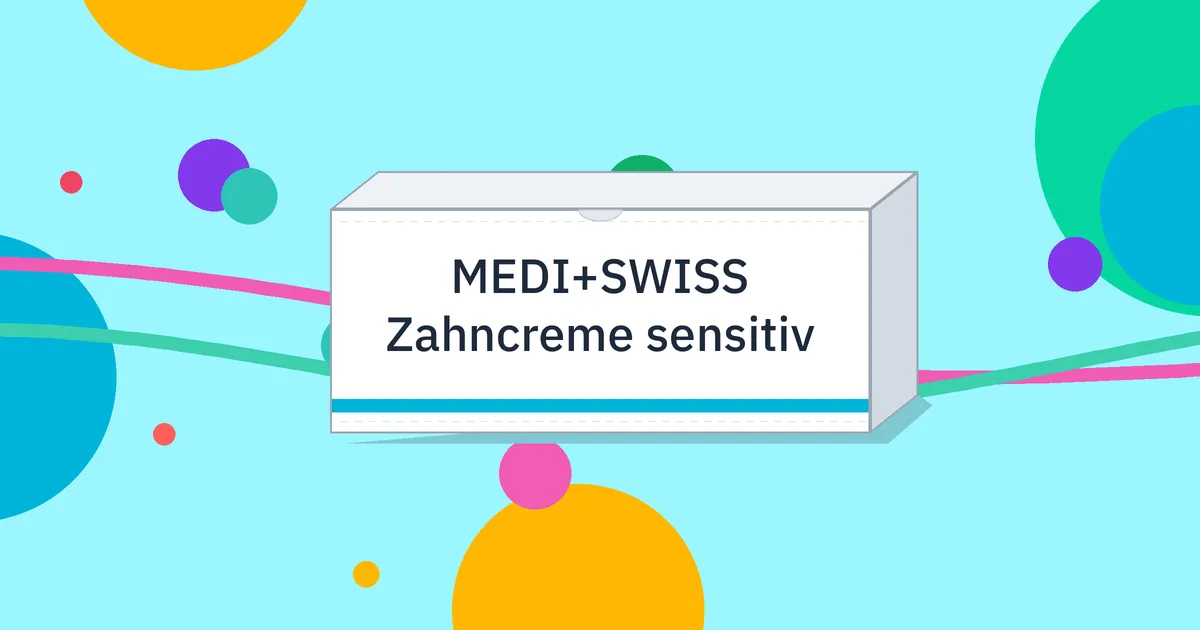 Symbolbild: Packung mit der Aufschrift MEDI+SWISS Zahncreme sensitiv (PZN 14438266) – Verfügbarkeit und Bezug in Apotheken in Frankfurt am Main