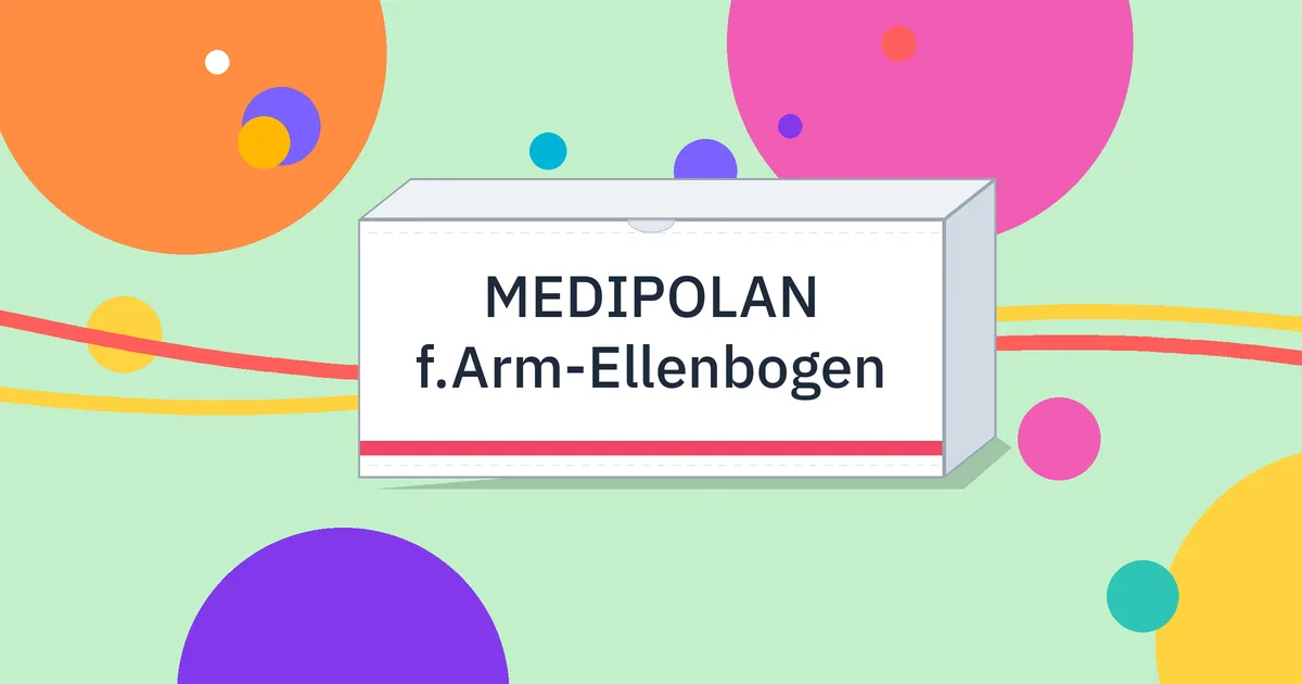 Symbolbild: Packung mit der Aufschrift MEDIPOLAN f.Arm-Ellenbogen (PZN 03013411) – Verfügbarkeit und Bezug in Apotheken in Frankfurt am Main