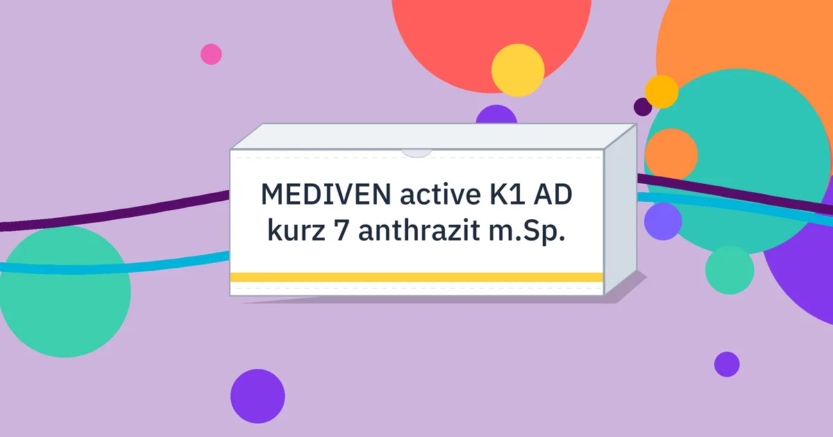Symbolbild: Packung mit der Aufschrift MEDIVEN active K1 AD kurz 7 anthrazit m.Sp. (PZN 14553122) – Verfügbarkeit und Bezug in Apotheken in Frankfurt am Main