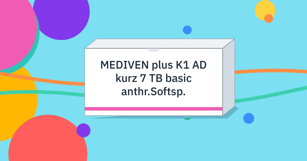 Symbolbild: Packung mit der Aufschrift MEDIVEN plus K1 AD kurz 7 TB basic anthr.Softsp. (PZN 15045209) – Verfügbarkeit und Bezug in Apotheken in Frankfurt am Main