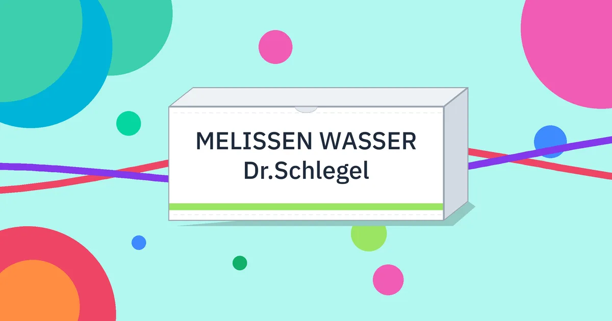 Symbolbild: Packung mit der Aufschrift MELISSEN WASSER Dr.Schlegel (PZN 02560513) – Verfügbarkeit und Bezug in Apotheken in Frankfurt am Main