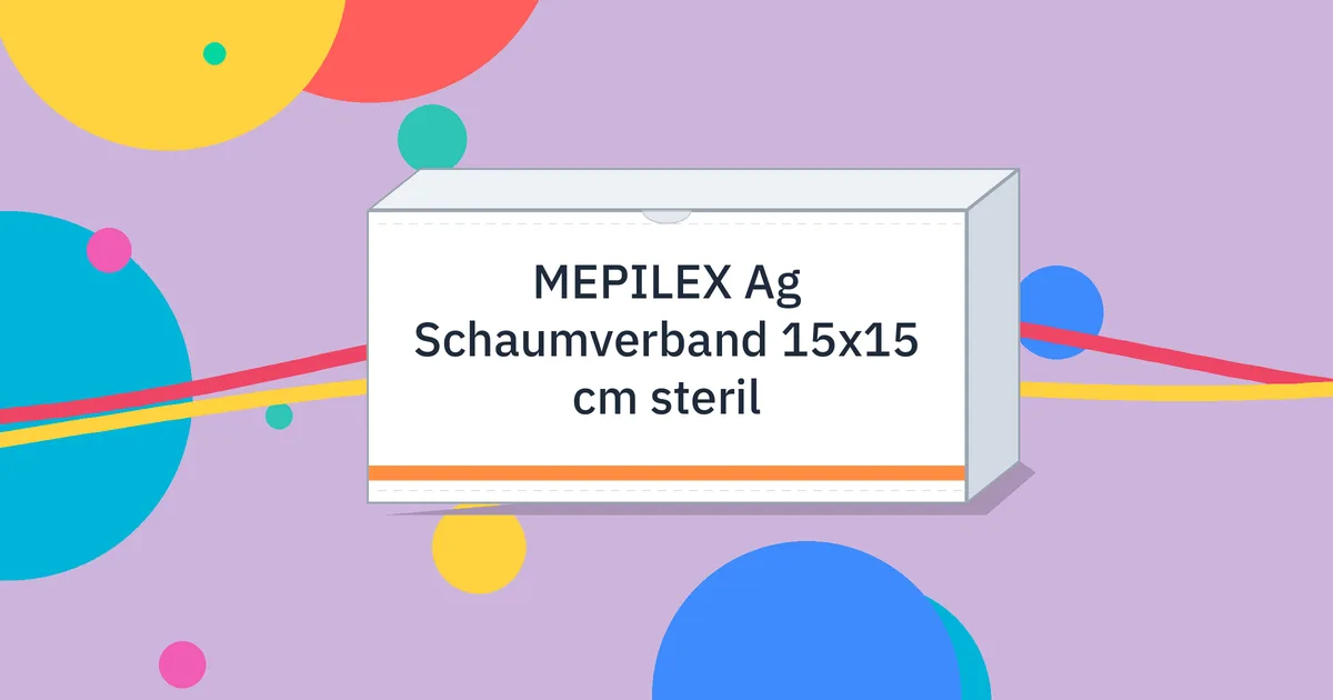 Symbolbild: Packung mit der Aufschrift MEPILEX Ag Schaumverband 15x15 cm steril (PZN 11303761) – Verfügbarkeit und Bezug in Apotheken in Frankfurt am Main