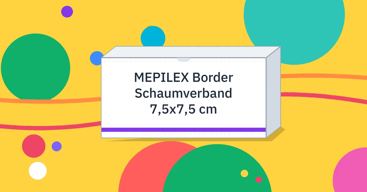 Symbolbild: Packung mit der Aufschrift MEPILEX Border Schaumverband 7,5x7,5 cm (PZN 18704581) – Verfügbarkeit und Bezug in Apotheken in Frankfurt am Main