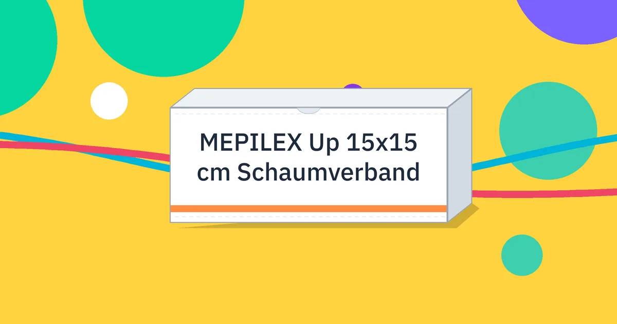 Symbolbild: Packung mit der Aufschrift MEPILEX Up 15x15 cm Schaumverband (PZN 19960263) – Verfügbarkeit und Bezug in Apotheken in Frankfurt am Main