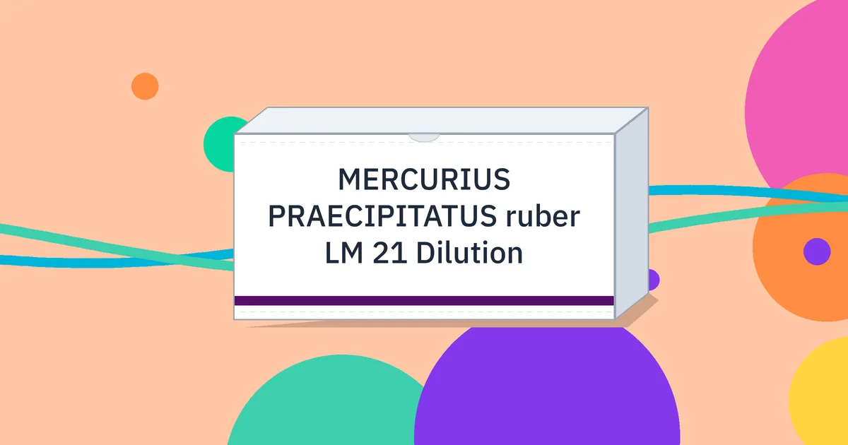 Symbolbild: Packung mit der Aufschrift MERCURIUS PRAECIPITATUS ruber LM 21 Dilution (PZN 12953260) – Verfügbarkeit und Bezug in Apotheken in Frankfurt am Main