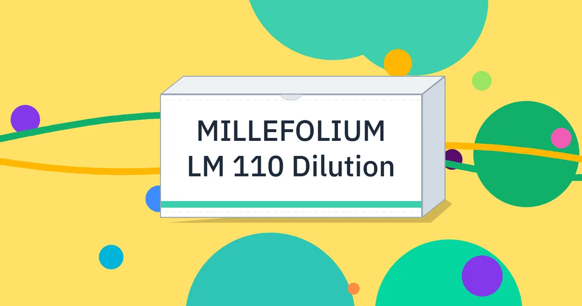 Symbolbild: Packung mit der Aufschrift MILLEFOLIUM LM 110 Dilution (PZN 13608275) – Verfügbarkeit und Bezug in Apotheken in Frankfurt am Main