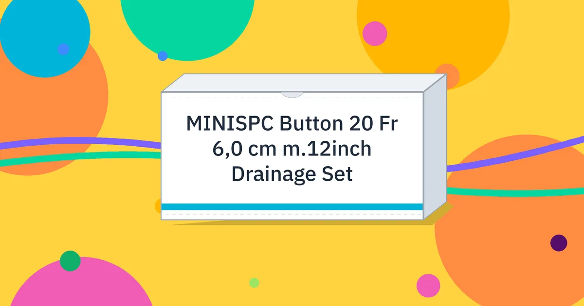 Symbolbild: Packung mit der Aufschrift MINISPC Button 20 Fr 6,0 cm m.12inch Drainage Set (PZN 20821331) – Verfügbarkeit und Bezug in Apotheken in Frankfurt am Main