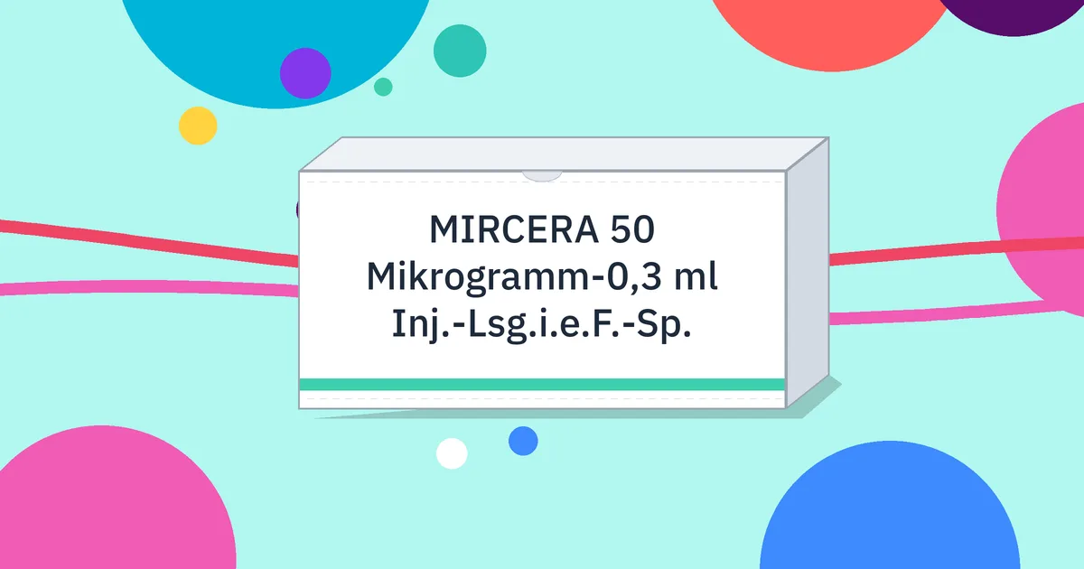 Symbolbild: Packung mit der Aufschrift MIRCERA 50 Mikrogramm-0,3 ml Inj.-Lsg.i.e.F.-Sp. (PZN 12399131) – Verfügbarkeit und Bezug in Apotheken in Frankfurt am Main