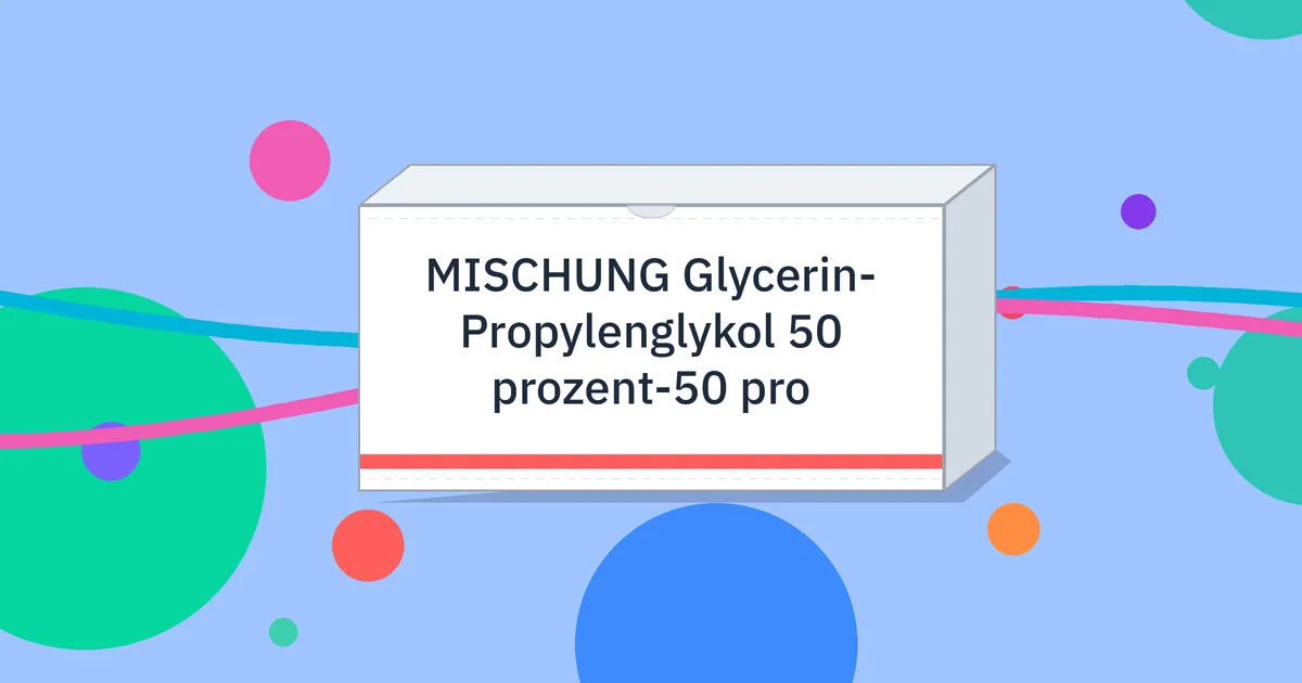 Symbolbild: Packung mit der Aufschrift MISCHUNG Glycerin-Propylenglykol 50 prozent-50 pro (PZN 17918311) – Verfügbarkeit und Bezug in Apotheken in Frankfurt am Main