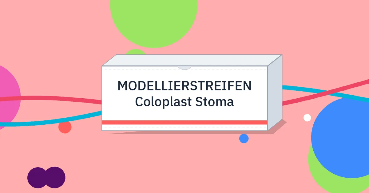 Symbolbild: Packung mit der Aufschrift MODELLIERSTREIFEN Coloplast Stoma (PZN 08910291) – Verfügbarkeit und Bezug in Apotheken in Frankfurt am Main