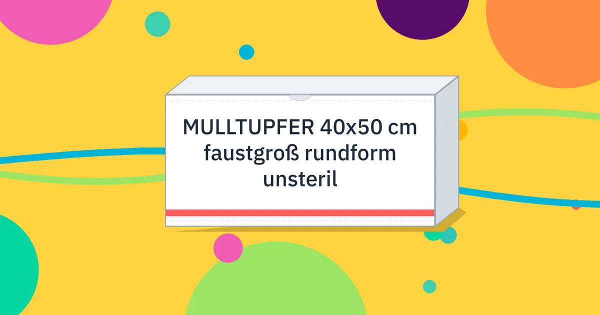 Symbolbild: Packung mit der Aufschrift MULLTUPFER 40x50 cm faustgroß rundform unsteril (PZN 00822268) – Verfügbarkeit und Bezug in Apotheken in Frankfurt am Main