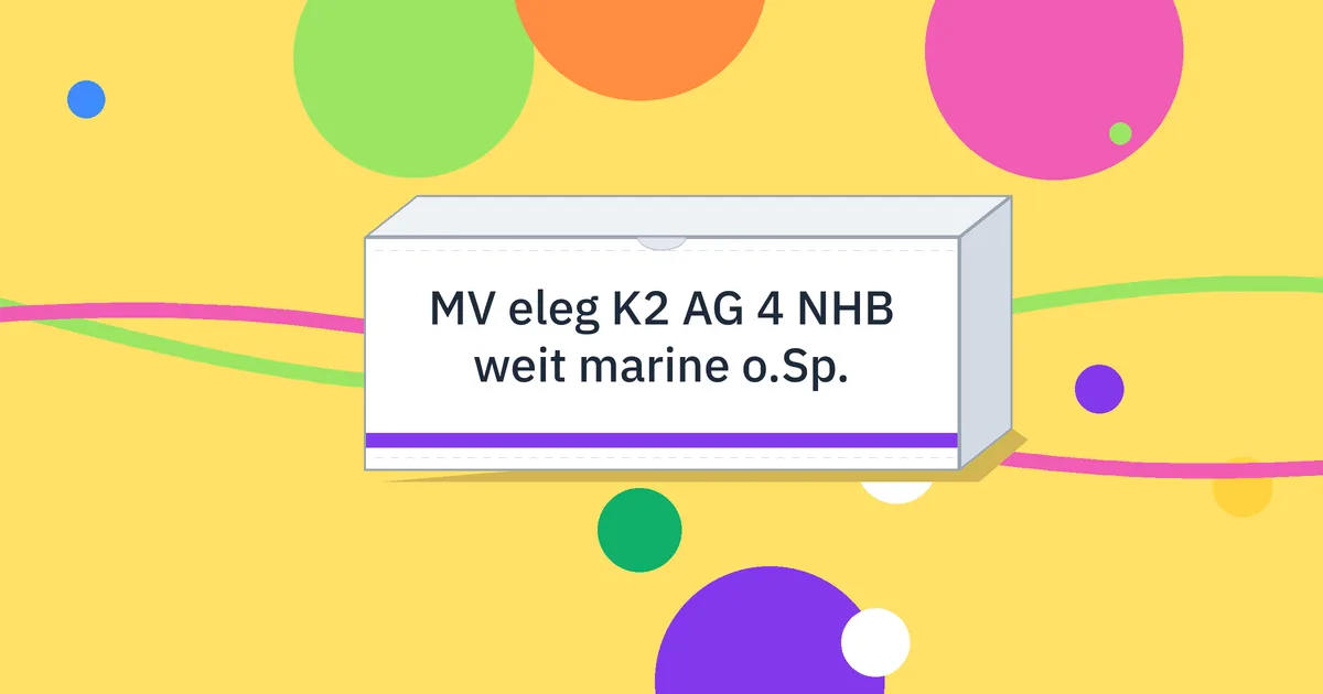 Symbolbild: Packung mit der Aufschrift MV eleg K2 AG 4 NHB weit marine o.Sp. (PZN 15729480) – Verfügbarkeit und Bezug in Apotheken in Frankfurt am Main