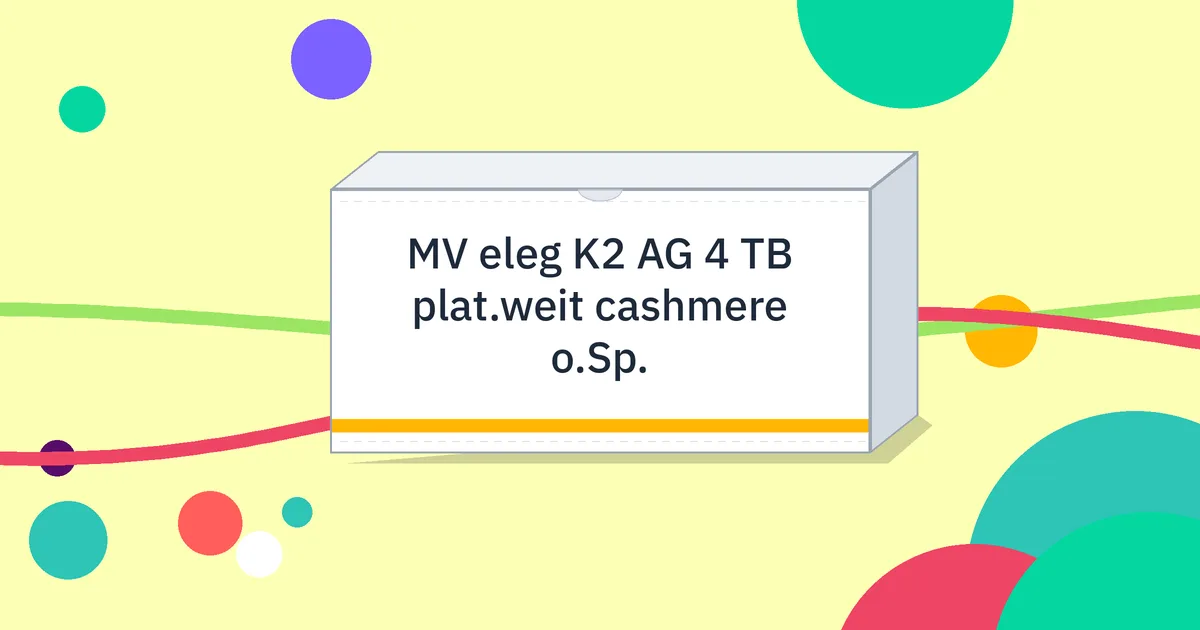 Symbolbild: Packung mit der Aufschrift MV eleg K2 AG 4 TB plat.weit cashmere o.Sp. (PZN 14677516) – Verfügbarkeit und Bezug in Apotheken in Frankfurt am Main