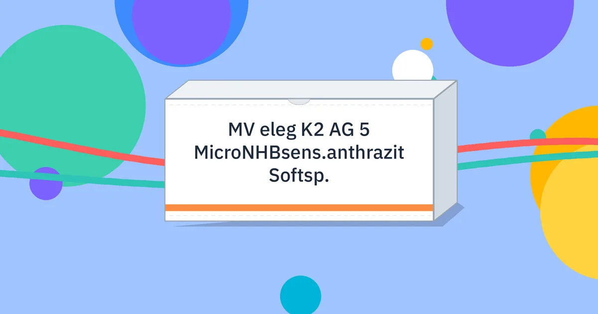 Symbolbild: Packung mit der Aufschrift MV eleg K2 AG 5 MicroNHBsens.anthrazit Softsp. (PZN 16071746) – Verfügbarkeit und Bezug in Apotheken in Frankfurt am Main
