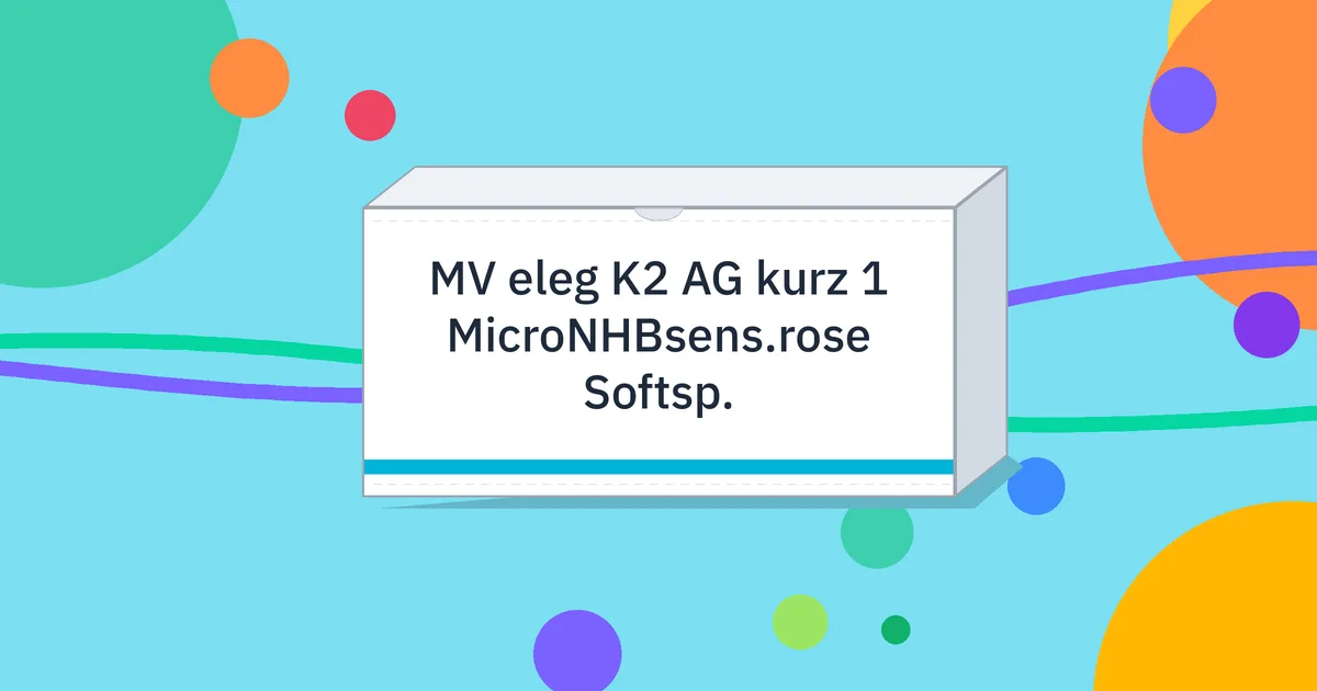 Symbolbild: Packung mit der Aufschrift MV eleg K2 AG kurz 1 MicroNHBsens.rose Softsp. (PZN 15709661) – Verfügbarkeit und Bezug in Apotheken in Frankfurt am Main