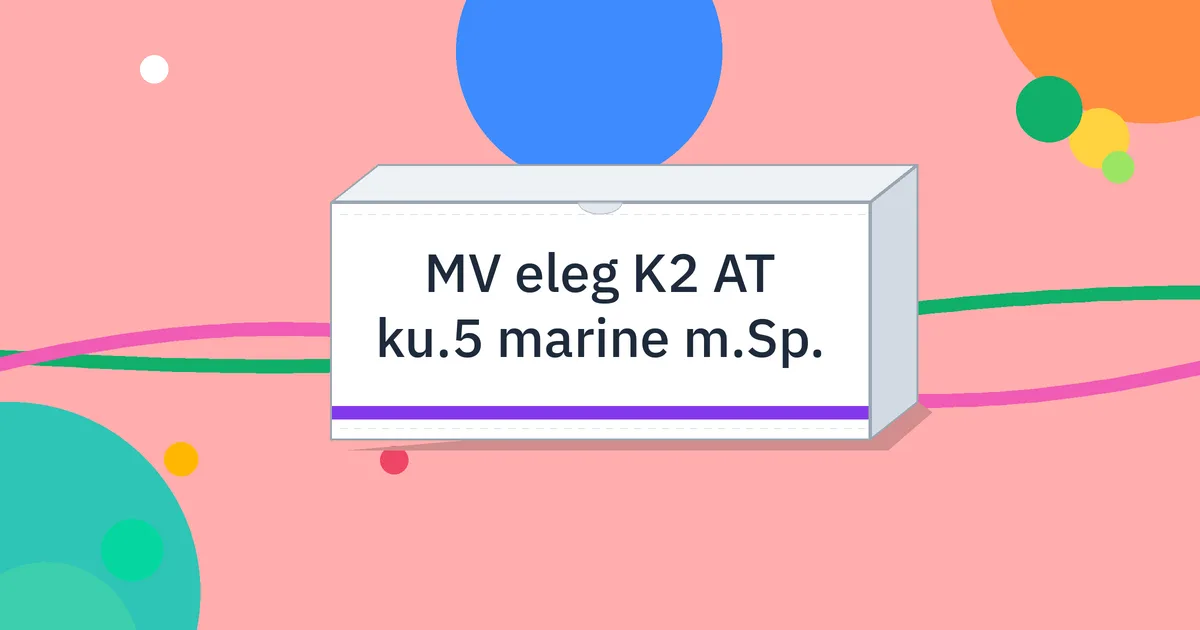 Symbolbild: Packung mit der Aufschrift MV eleg K2 AT ku.5 marine m.Sp. (PZN 15288099) – Verfügbarkeit und Bezug in Apotheken in Frankfurt am Main