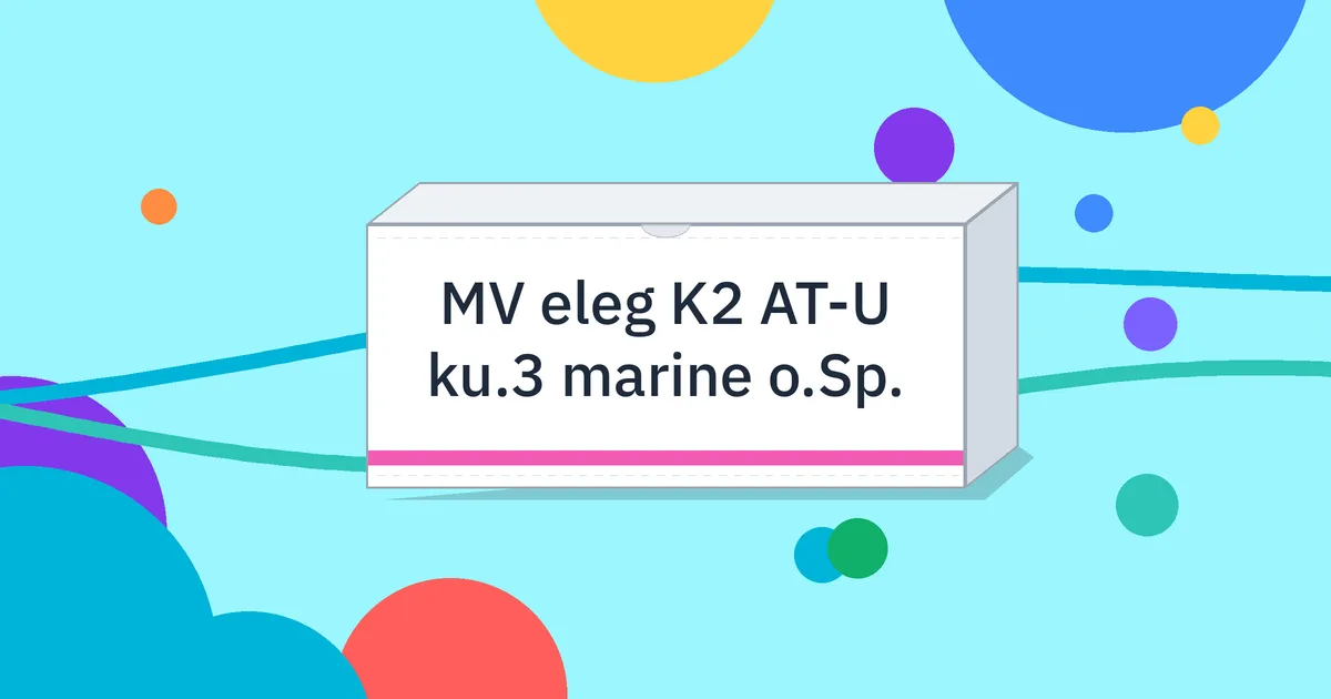 Symbolbild: Packung mit der Aufschrift MV eleg K2 AT-U ku.3 marine o.Sp. (PZN 15292037) – Verfügbarkeit und Bezug in Apotheken in Frankfurt am Main