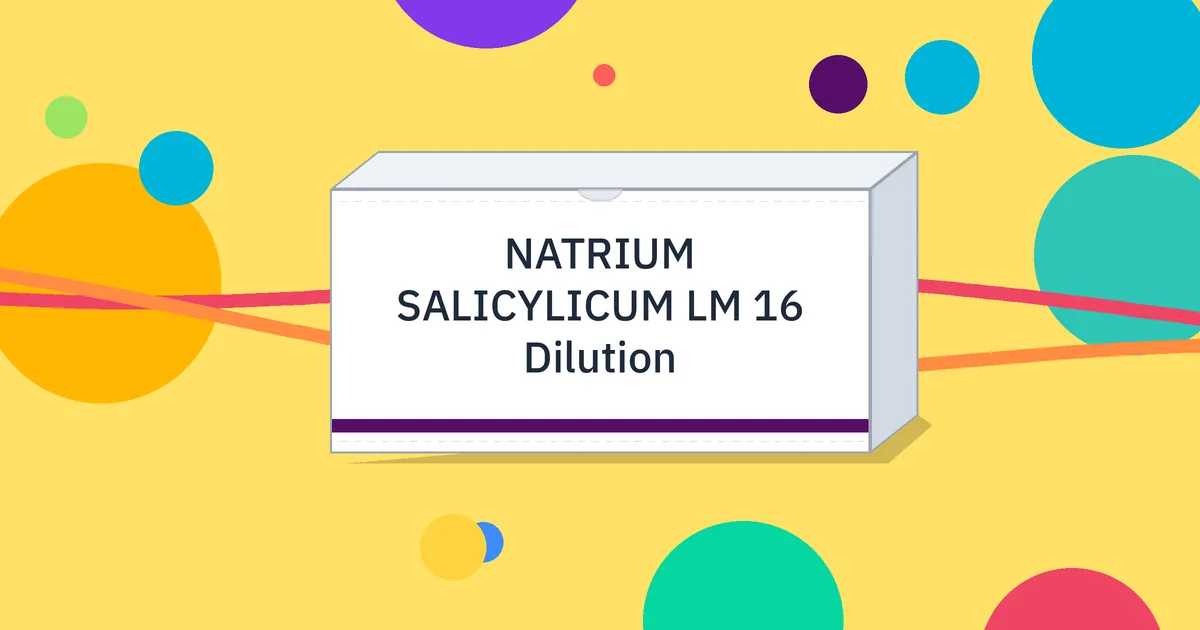 Symbolbild: Packung mit der Aufschrift NATRIUM SALICYLICUM LM 16 Dilution (PZN 12966512) – Verfügbarkeit und Bezug in Apotheken in Frankfurt am Main