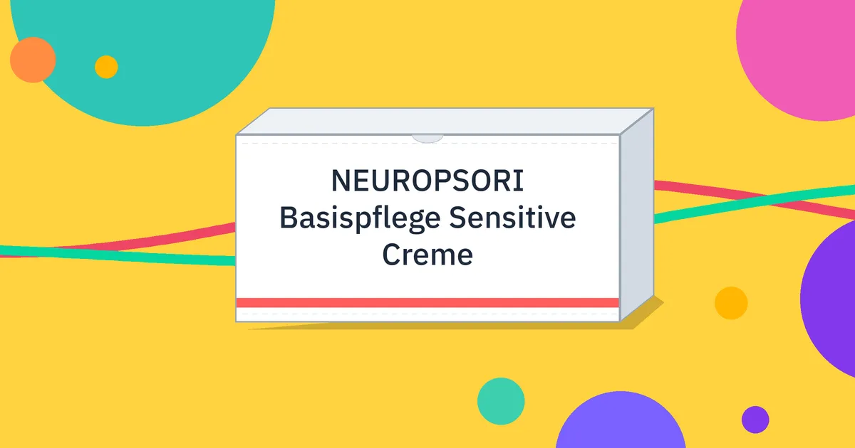 Symbolbild: Packung mit der Aufschrift NEUROPSORI Basispflege Sensitive Creme (PZN 03086284) – Verfügbarkeit und Bezug in Apotheken in Frankfurt am Main