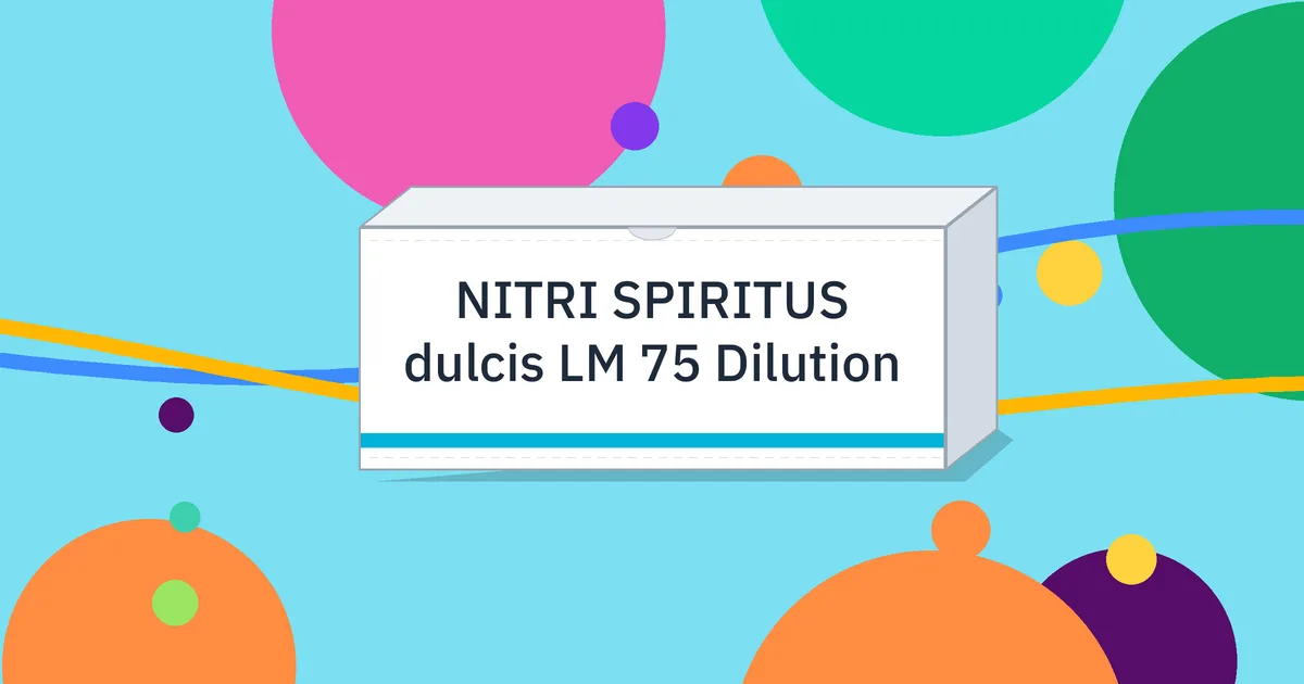 Symbolbild: Packung mit der Aufschrift NITRI SPIRITUS dulcis LM 75 Dilution (PZN 13619853) – Verfügbarkeit und Bezug in Apotheken in Frankfurt am Main