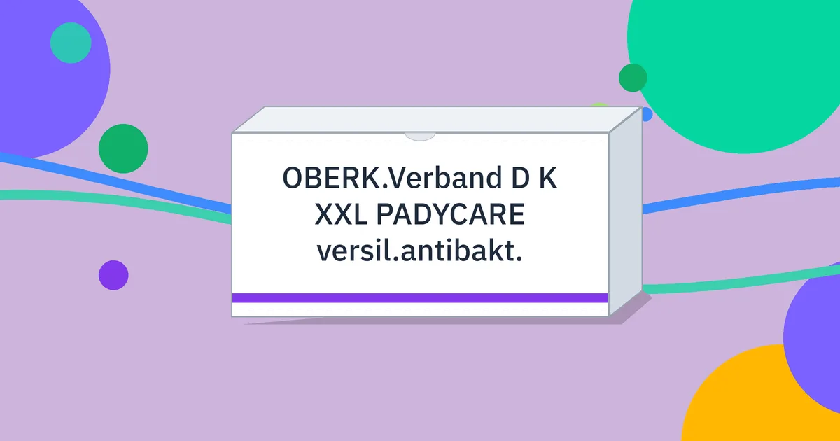 Symbolbild: Packung mit der Aufschrift OBERK.Verband D K XXL PADYCARE versil.antibakt. (PZN 10938813) – Verfügbarkeit und Bezug in Apotheken in Frankfurt am Main
