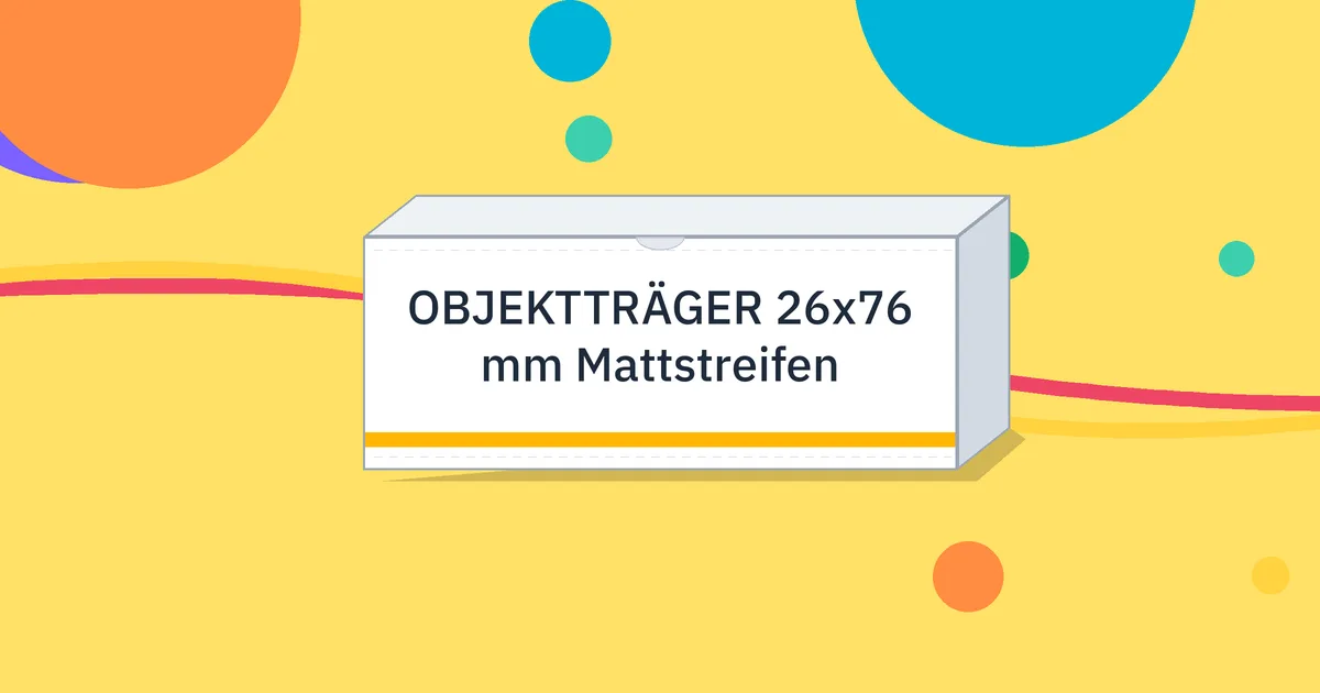 Symbolbild: Packung mit der Aufschrift OBJEKTTRÄGER 26x76 mm Mattstreifen (PZN 08514508) – Verfügbarkeit und Bezug in Apotheken in Frankfurt am Main