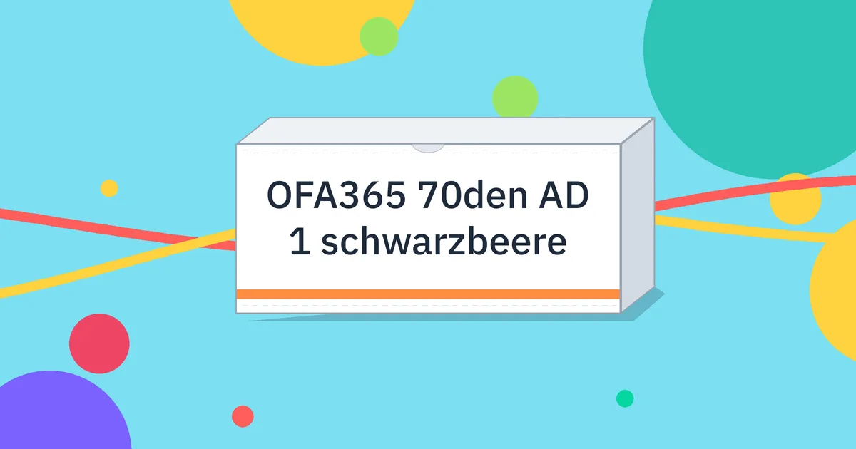 Symbolbild: Packung mit der Aufschrift OFA365 70den AD 1 schwarzbeere (PZN 16721919) – Verfügbarkeit und Bezug in Apotheken in Frankfurt am Main