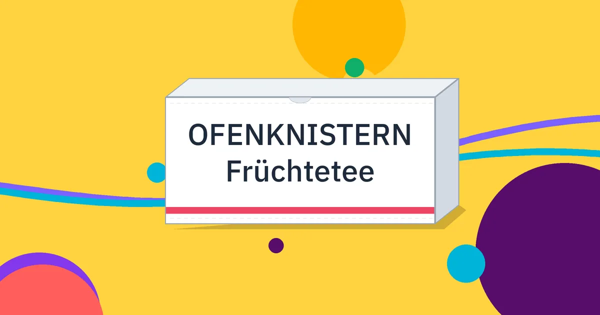 Symbolbild: Packung mit der Aufschrift OFENKNISTERN Früchtetee (PZN 11807177) – Verfügbarkeit und Bezug in Apotheken in Frankfurt am Main