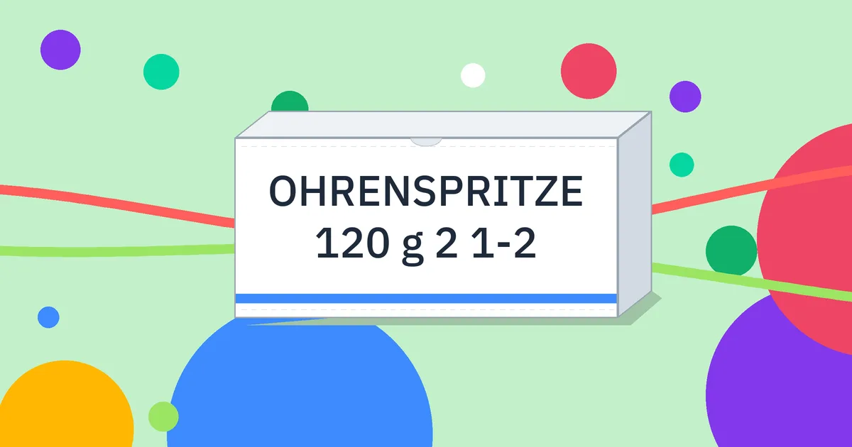 Symbolbild: Packung mit der Aufschrift OHRENSPRITZE 120 g 2 1-2 (PZN 03186554) – Verfügbarkeit und Bezug in Apotheken in Frankfurt am Main