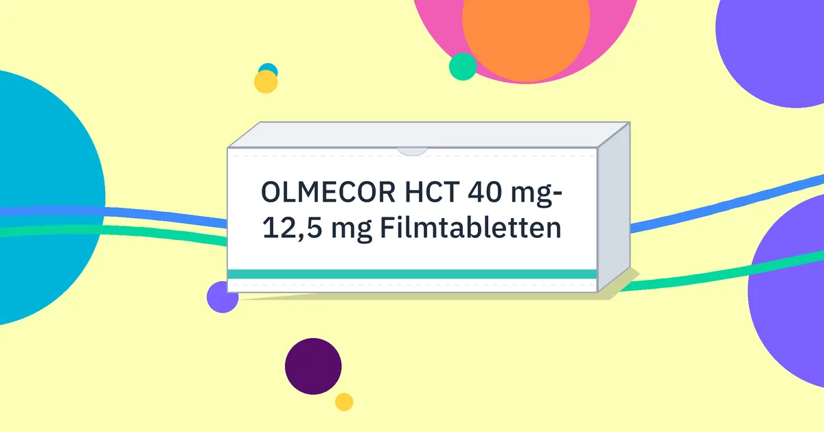 Symbolbild: Packung mit der Aufschrift OLMECOR HCT 40 mg-12,5 mg Filmtabletten (PZN 12648226) – Verfügbarkeit und Bezug in Apotheken in Frankfurt am Main