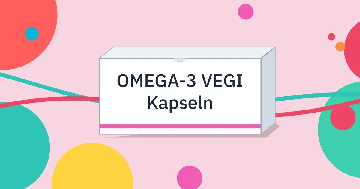Symbolbild: Packung mit der Aufschrift OMEGA-3 VEGI Kapseln (PZN 02134785) – Verfügbarkeit und Bezug in Apotheken in Frankfurt am Main