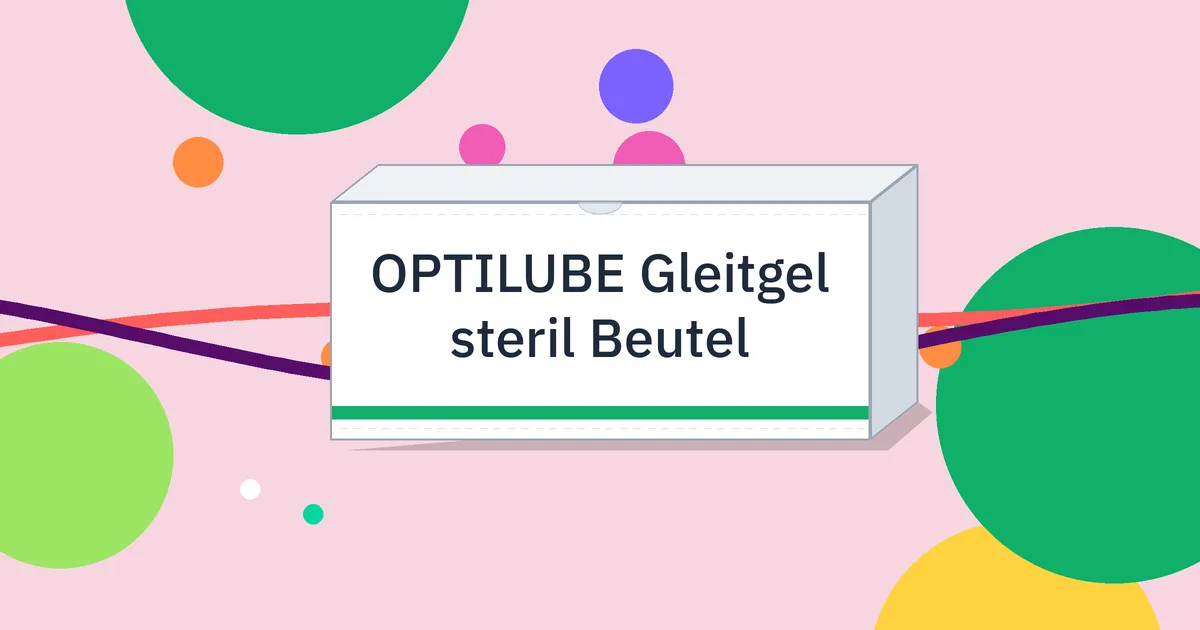 Symbolbild: Packung mit der Aufschrift OPTILUBE Gleitgel steril Beutel (PZN 18731164) – Verfügbarkeit und Bezug in Apotheken in Frankfurt am Main