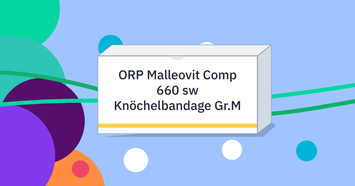 Symbolbild: Packung mit der Aufschrift ORP Malleovit Comp 660 sw Knöchelbandage Gr.M (PZN 05360499) – Verfügbarkeit und Bezug in Apotheken in Frankfurt am Main