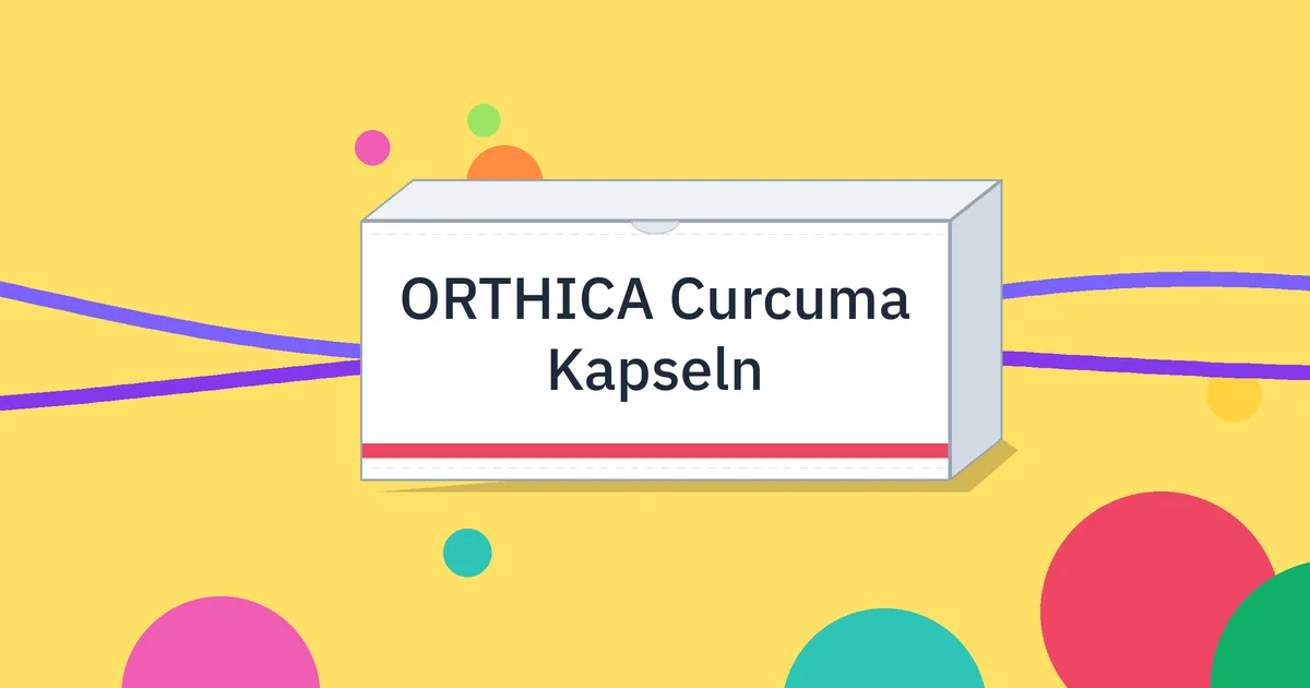 Symbolbild: Packung mit der Aufschrift ORTHICA Curcuma Kapseln (PZN 13845762) – Verfügbarkeit und Bezug in Apotheken in Frankfurt am Main