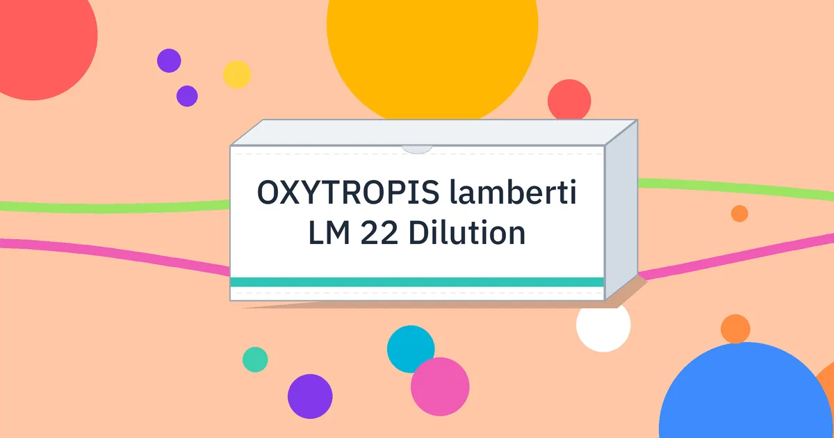 Symbolbild: Packung mit der Aufschrift OXYTROPIS lamberti LM 22 Dilution (PZN 13629981) – Verfügbarkeit und Bezug in Apotheken in Frankfurt am Main