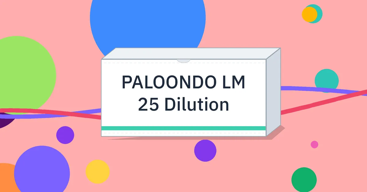 Symbolbild: Packung mit der Aufschrift PALOONDO LM 25 Dilution (PZN 13630487) – Verfügbarkeit und Bezug in Apotheken in Frankfurt am Main