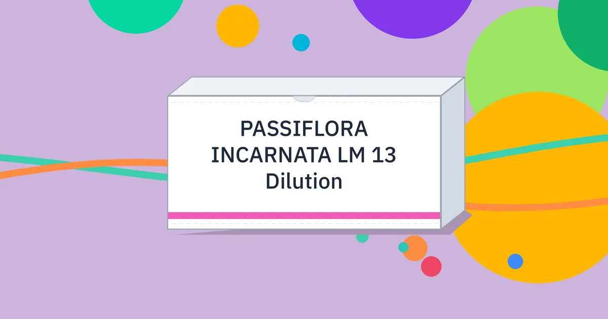 Symbolbild: Packung mit der Aufschrift PASSIFLORA INCARNATA LM 13 Dilution (PZN 12976798) – Verfügbarkeit und Bezug in Apotheken in Frankfurt am Main