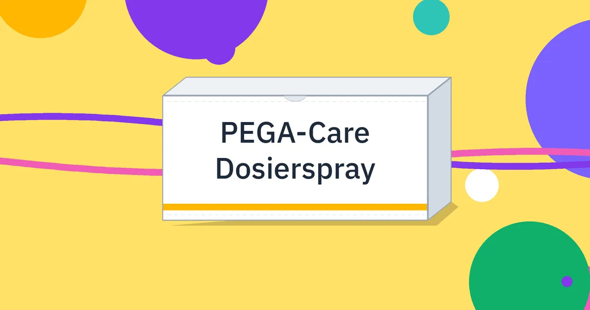 Symbolbild: Packung mit der Aufschrift PEGA-Care Dosierspray (PZN 10707396) – Verfügbarkeit und Bezug in Apotheken in Frankfurt am Main