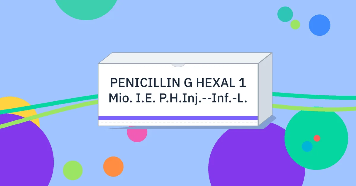 Symbolbild: Packung mit der Aufschrift PENICILLIN G HEXAL 1 Mio. I.E. P.H.Inj.--Inf.-L. (PZN 16849772) – Verfügbarkeit und Bezug in Apotheken in Frankfurt am Main